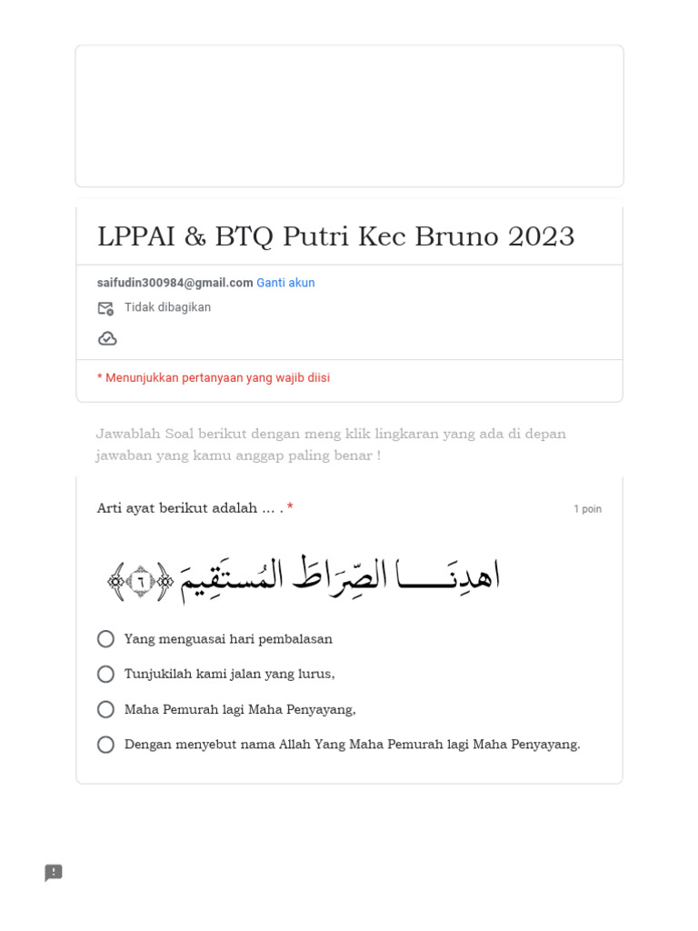 Lppai & BTQ Putri Kec Bruno 2023 | PDF