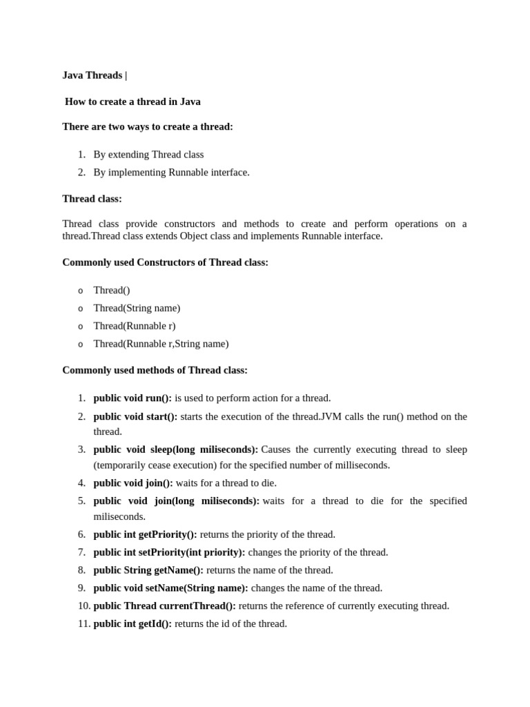 Java Threads | PDF