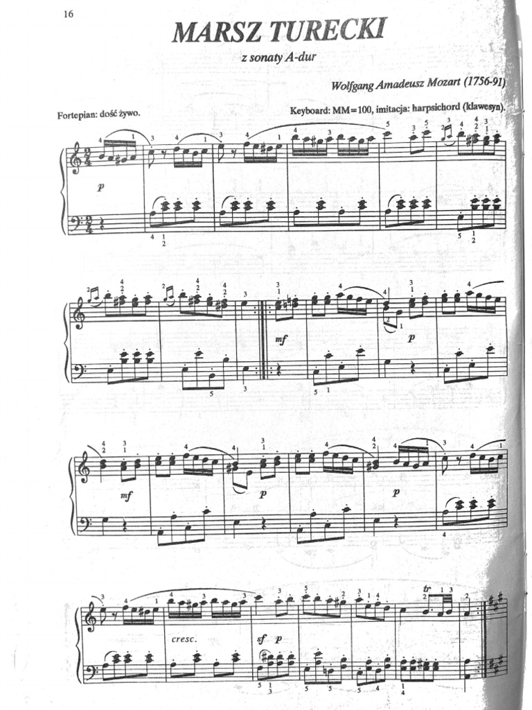 Marsz Turecki Nuty piano | PDF