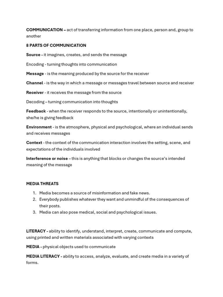 Communication 1 | PDF