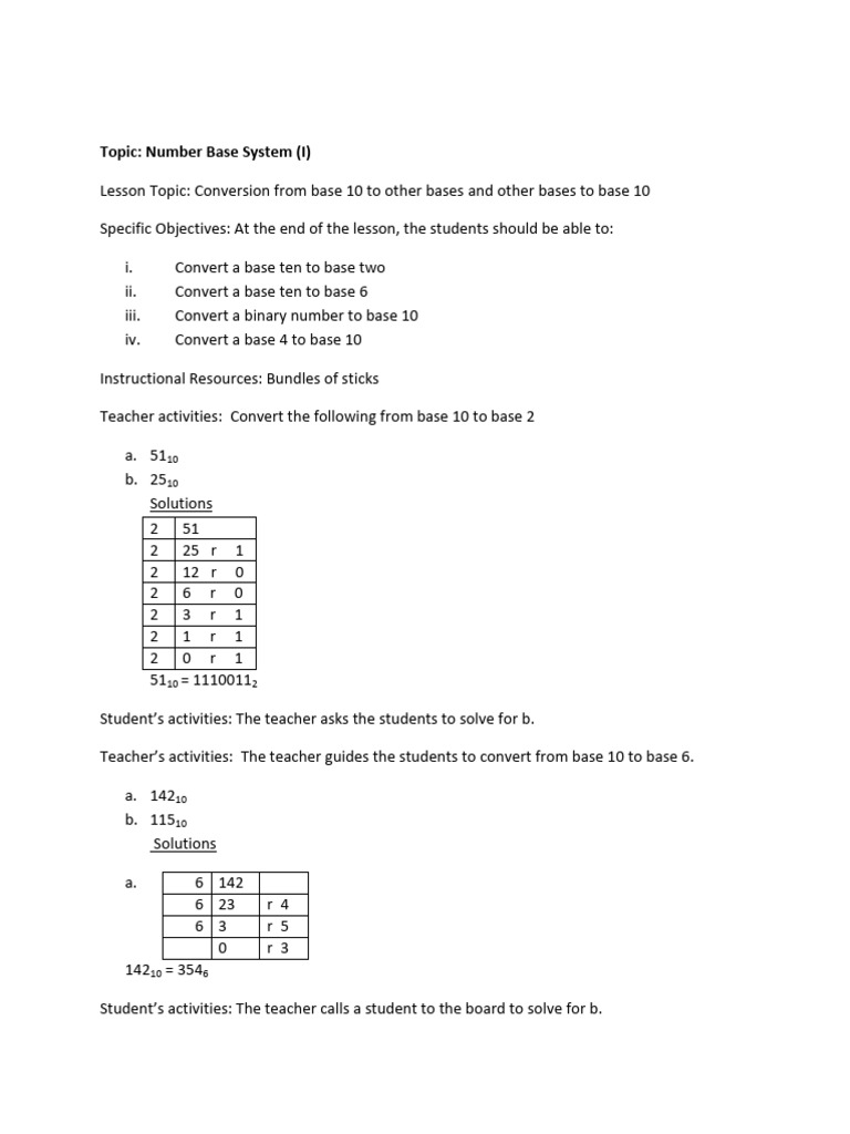 Number Base System IIII | PDF