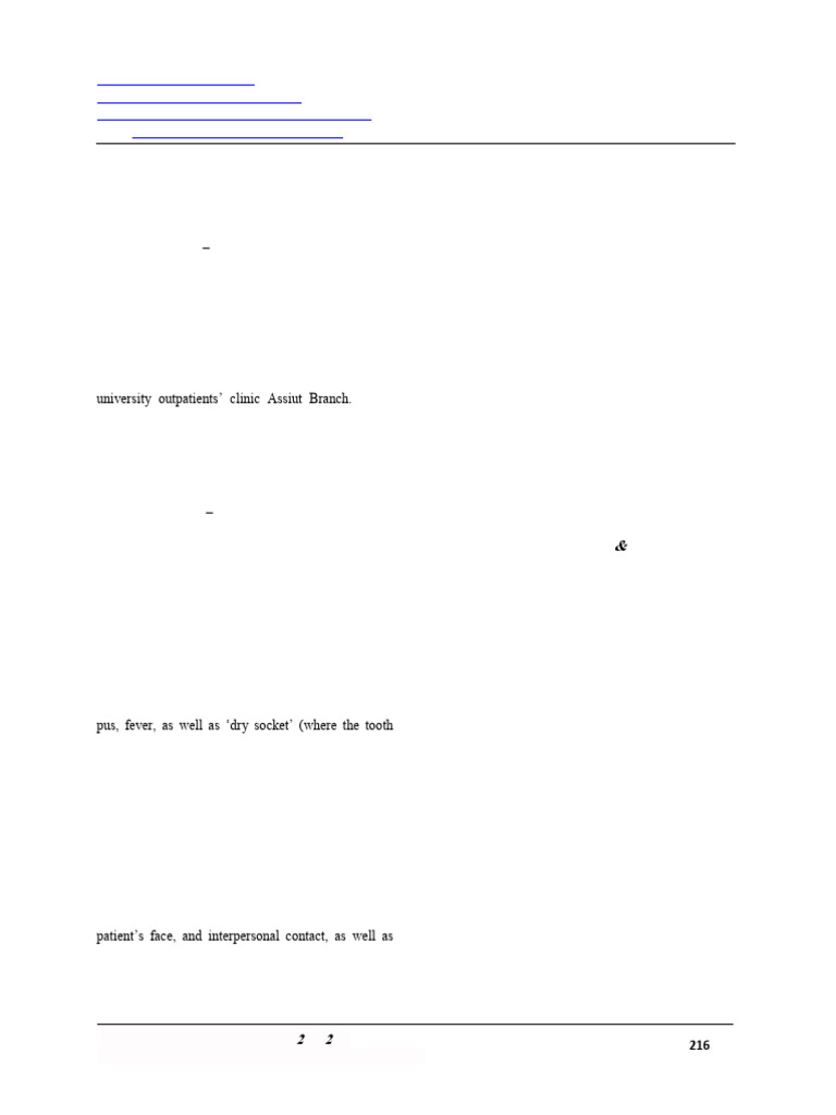 infection Control post tooth extraction | PDF