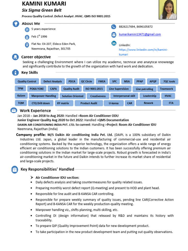 Kamini Kumari Quality Resume | PDF