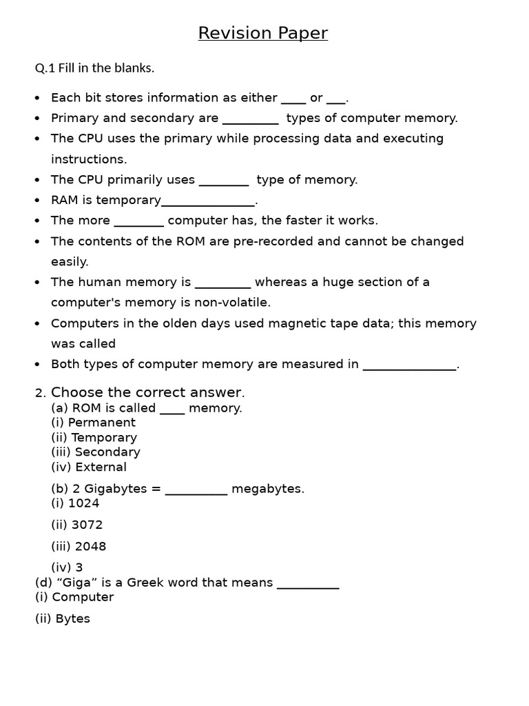 Gurmeet Revision Paper | PDF
