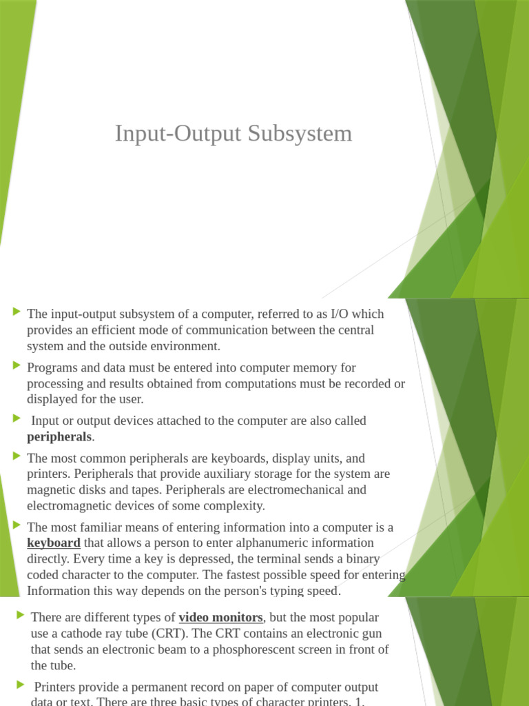 Input-Output Sub System | PDF
