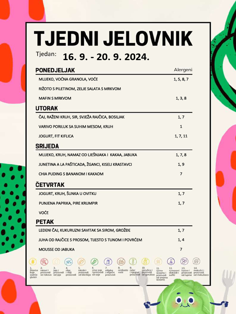 Tjedni Jelovnik | PDF