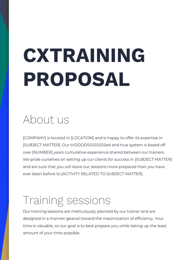 Training Proposal | PDF
