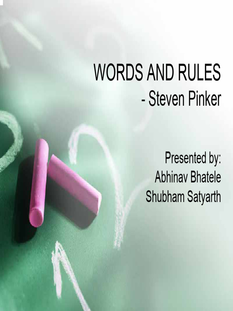 Words and Rules | PDF