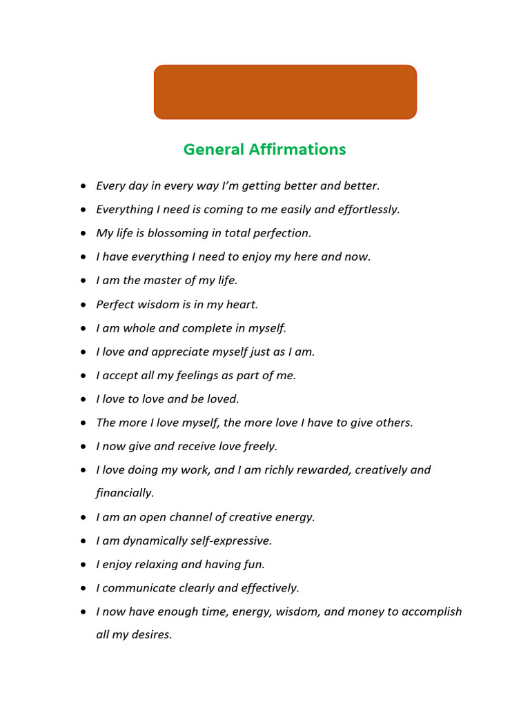 Visualization Affirmations | PDF