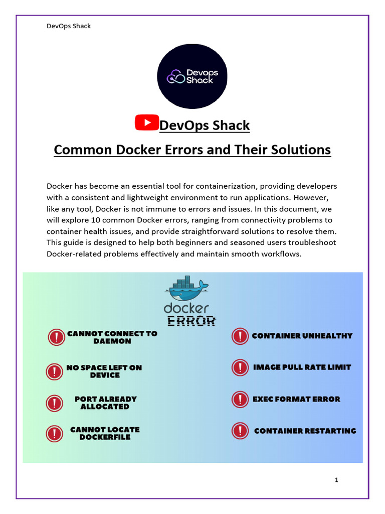 Errors in Docker | PDF