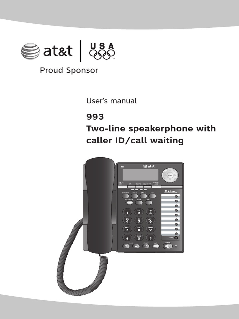AT&T 2-Line Speakerphone - 993 - Manual - I14 | PDF