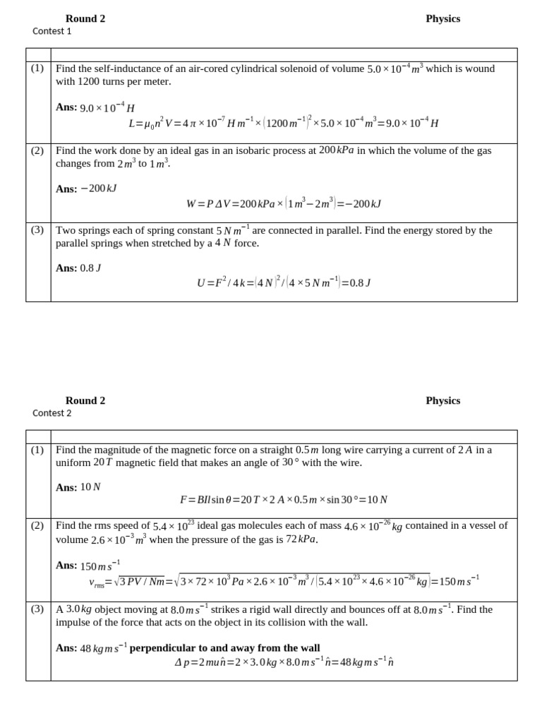 Round 2 - Physics 2020 | PDF
