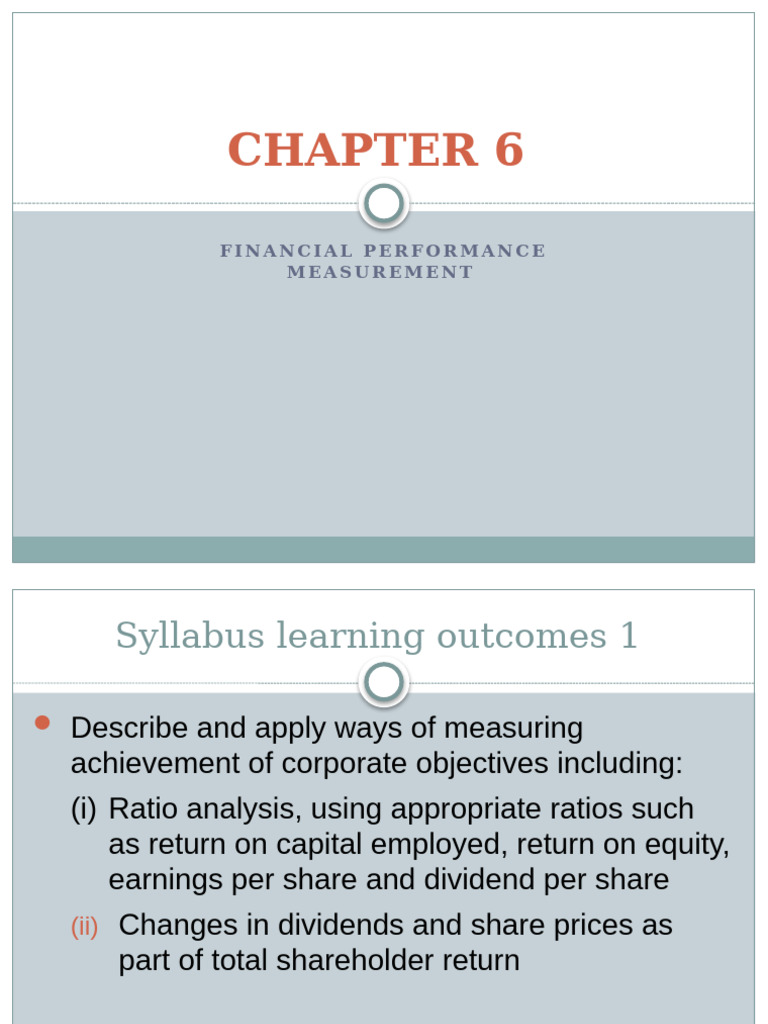 CHAPTER 6 - Financial Performance Measurement | PDF