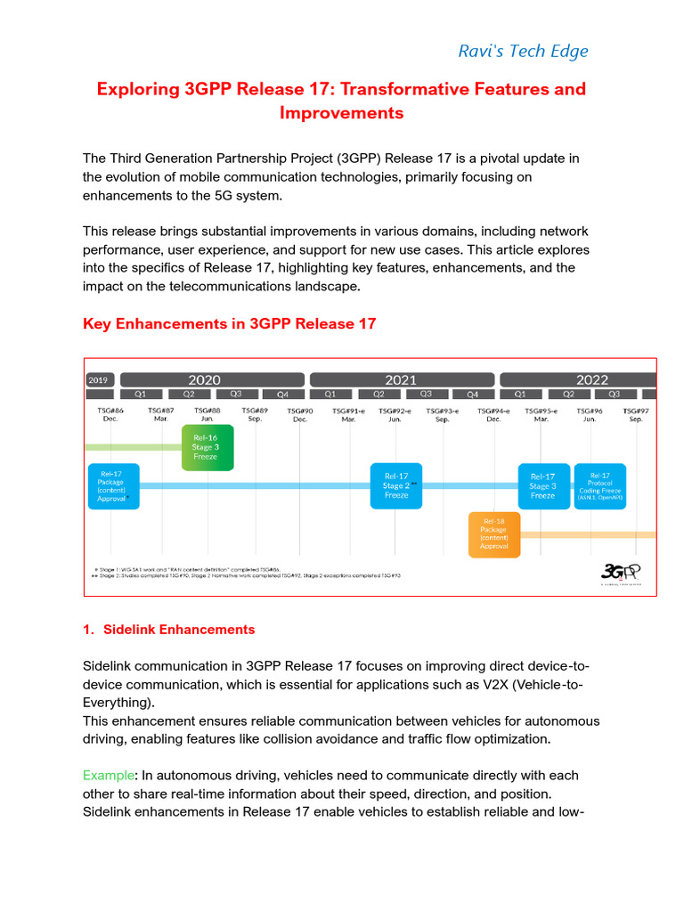 3GPP Release 17 Overview (1) | PDF