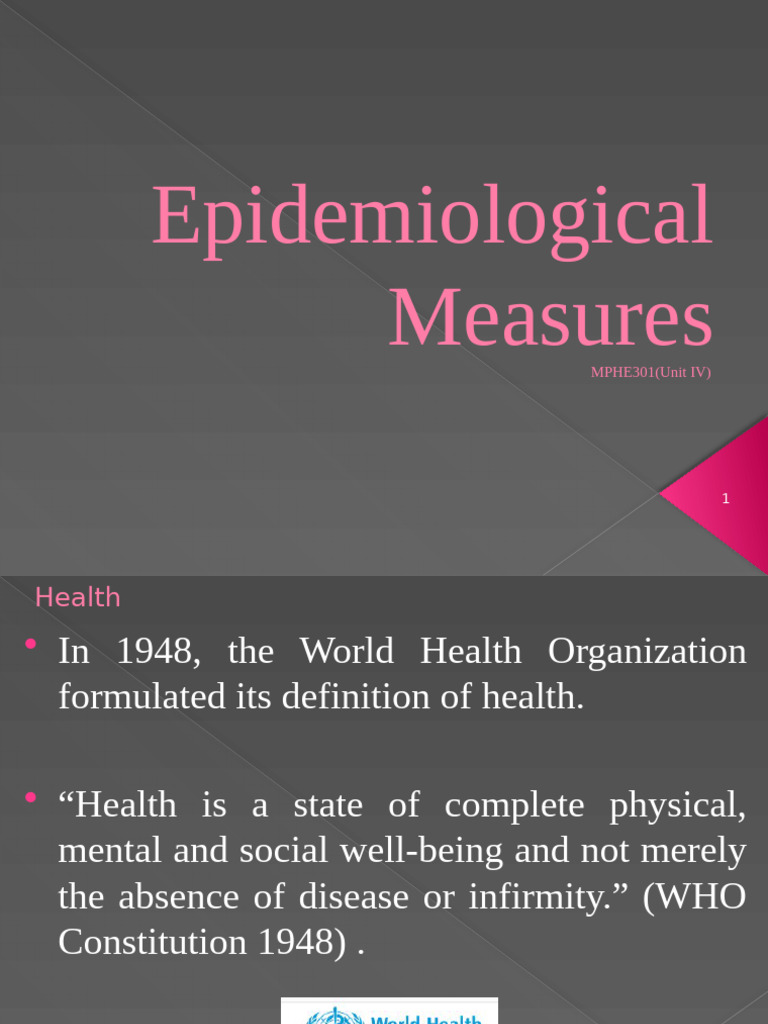 Epidemiological Measures - 1601204 | PDF