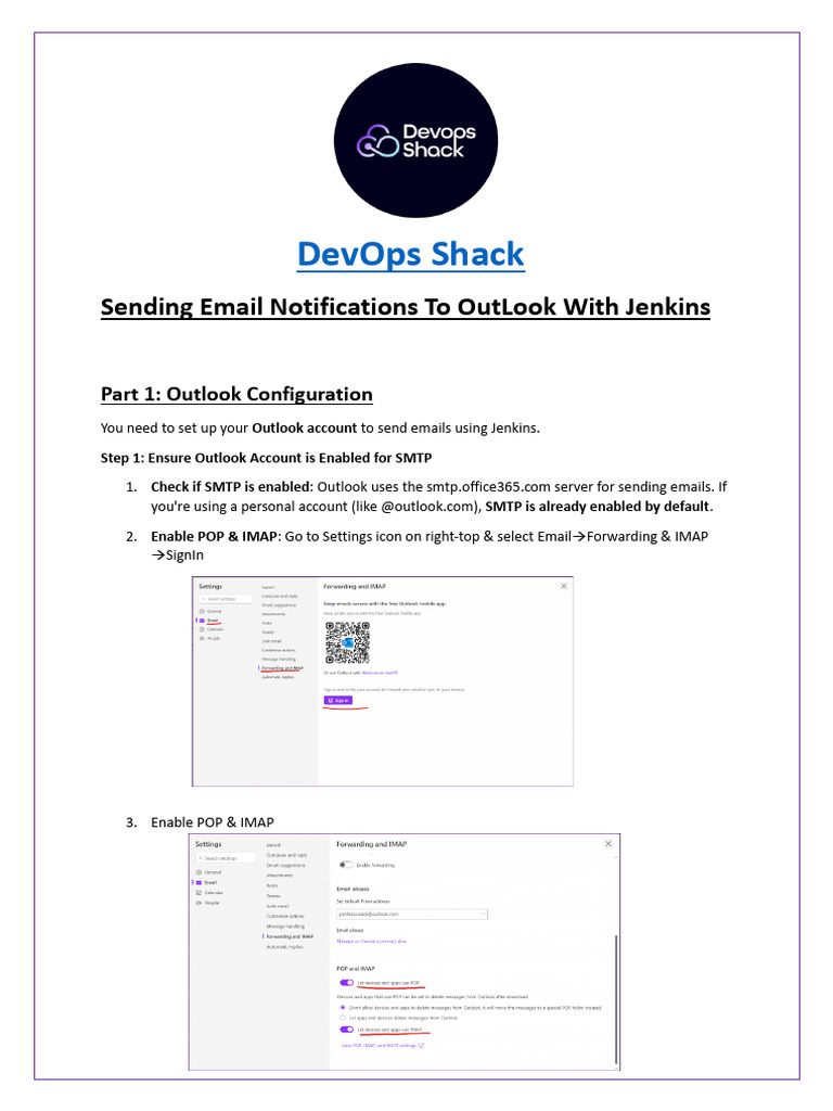 Jenkins Outlook mail config | PDF