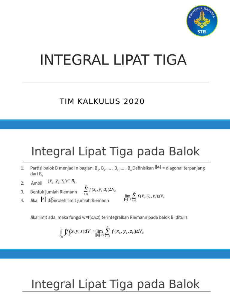 Materi Pertemuan 12 Integral Lipat 3 | PDF