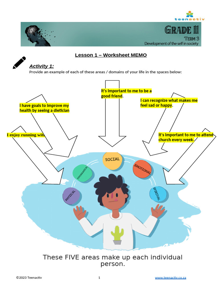 4 Lesson 1 - Worksheet MEMO | PDF