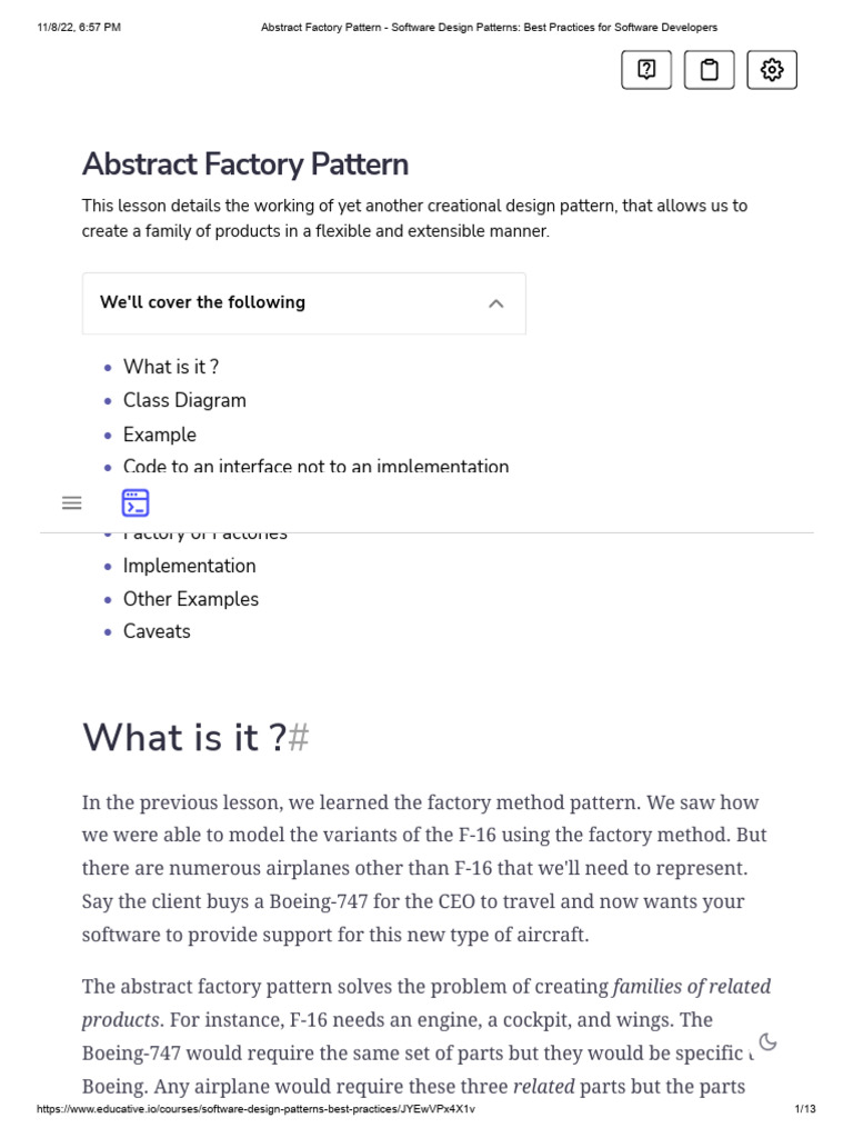 Abstract Factory Pattern - Software Design Patterns - Best Practices For Software Developers | PDF