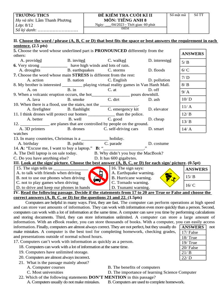 De Tan Nhut k8 | PDF