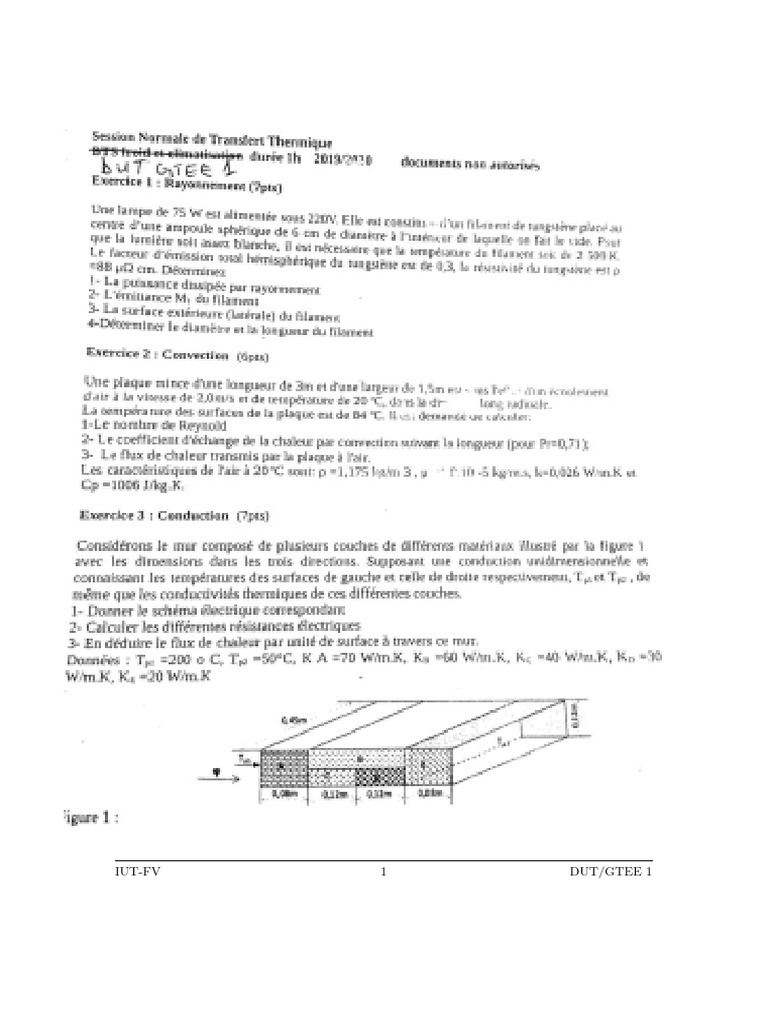 Correction - SN - Transfert - Thermique - 2021 / Bella Ekani Arthur | PDF