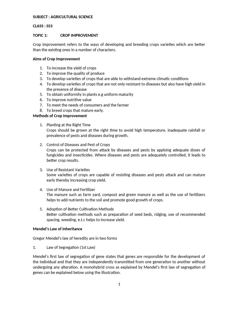 Agricultural Science | PDF