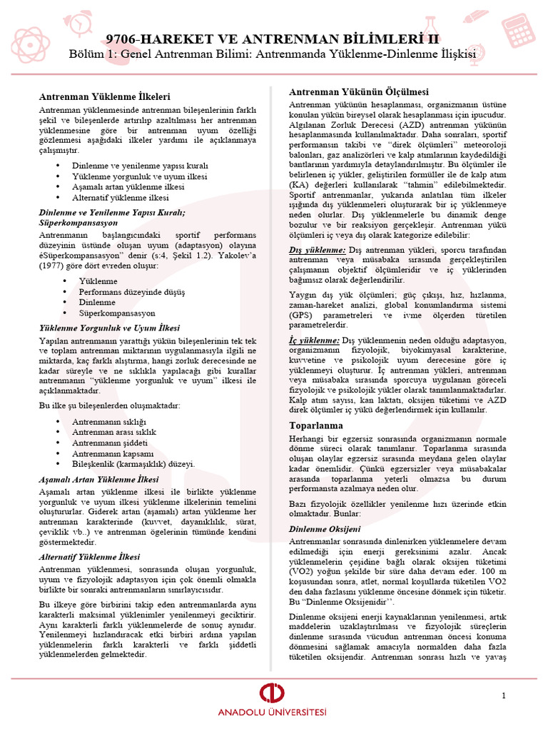 Hareket Ve Antrenman 2.kademe Sistem Ozetleri Tum | PDF