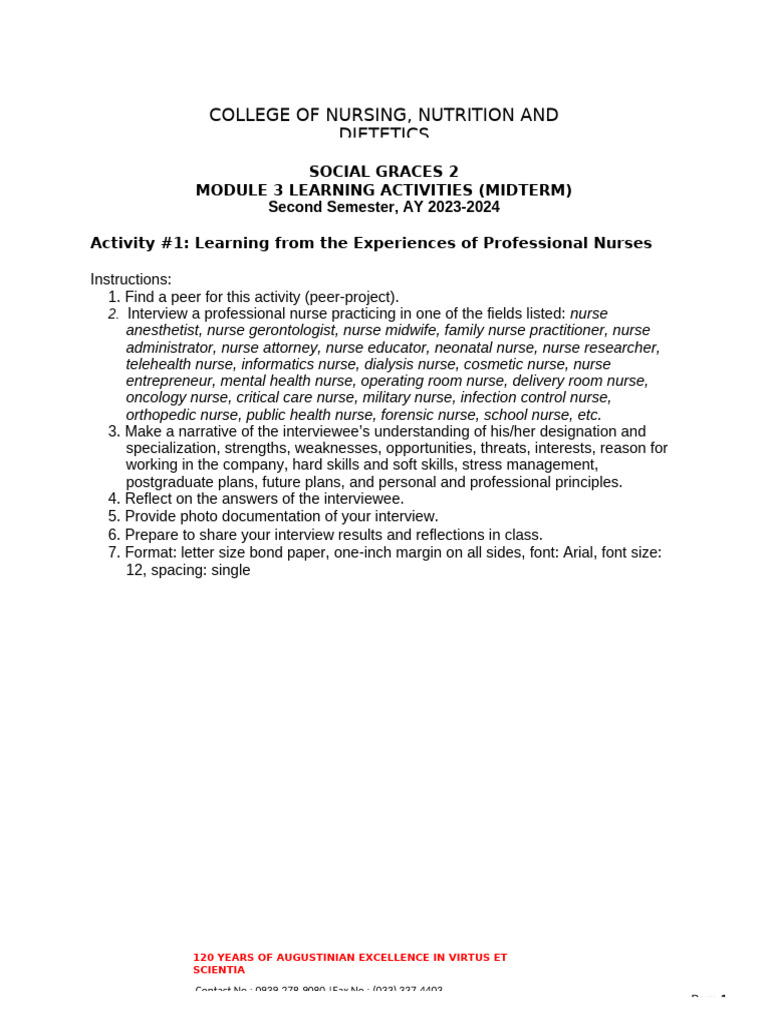 Module 3 Learning Activities 2 | PDF