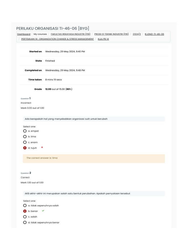 Kuis PB 14 - Attempt Review | PDF