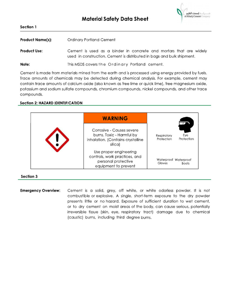 Cement MSDS | PDF