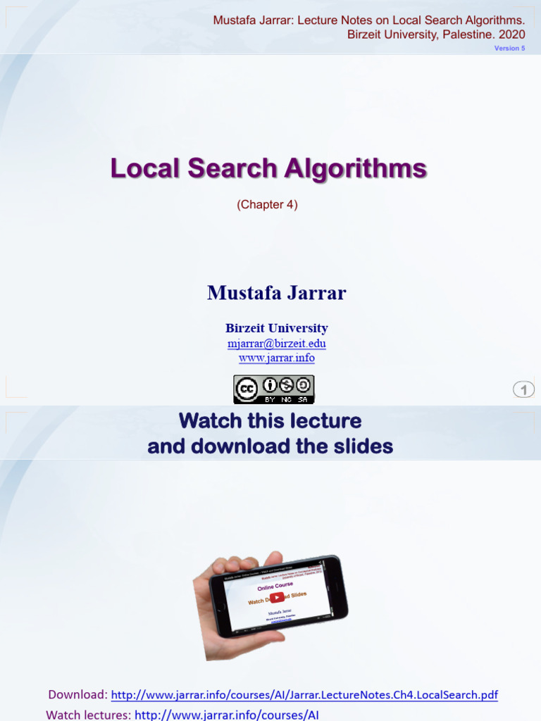 Local Search Algorithms: Mustafa Jarrar | PDF