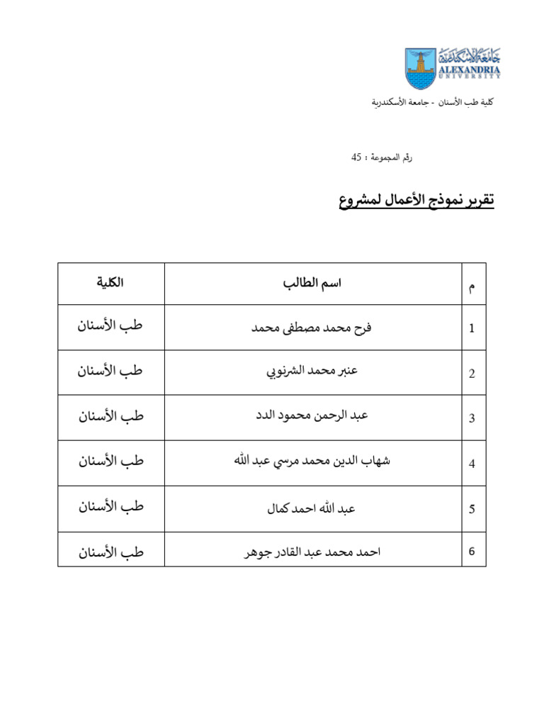 Project Template Arabic Version | PDF