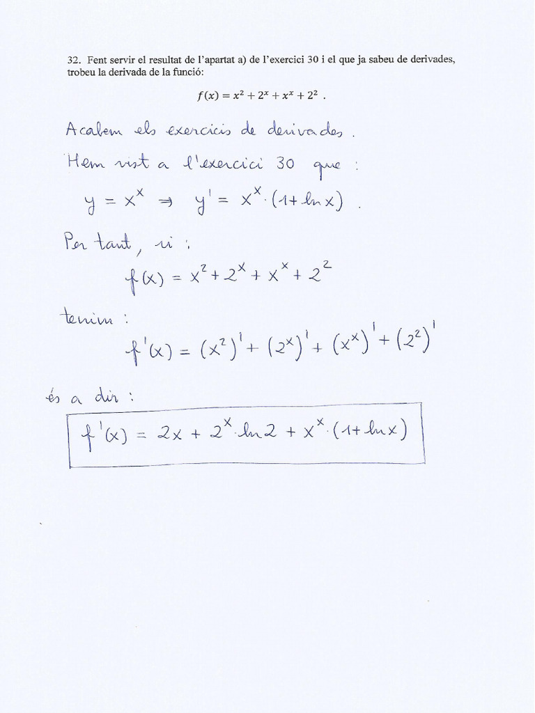 Exercici 32 Derivades | PDF