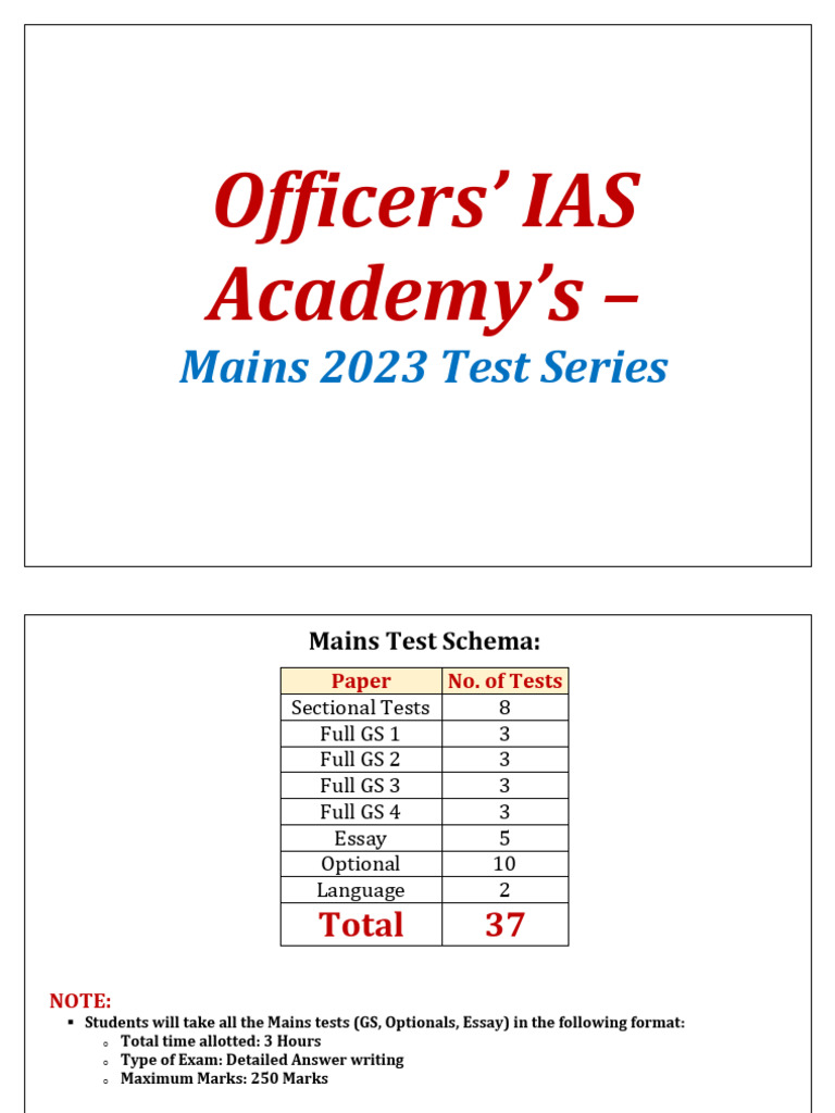 Officers IAS Academys Mains 2023 | PDF