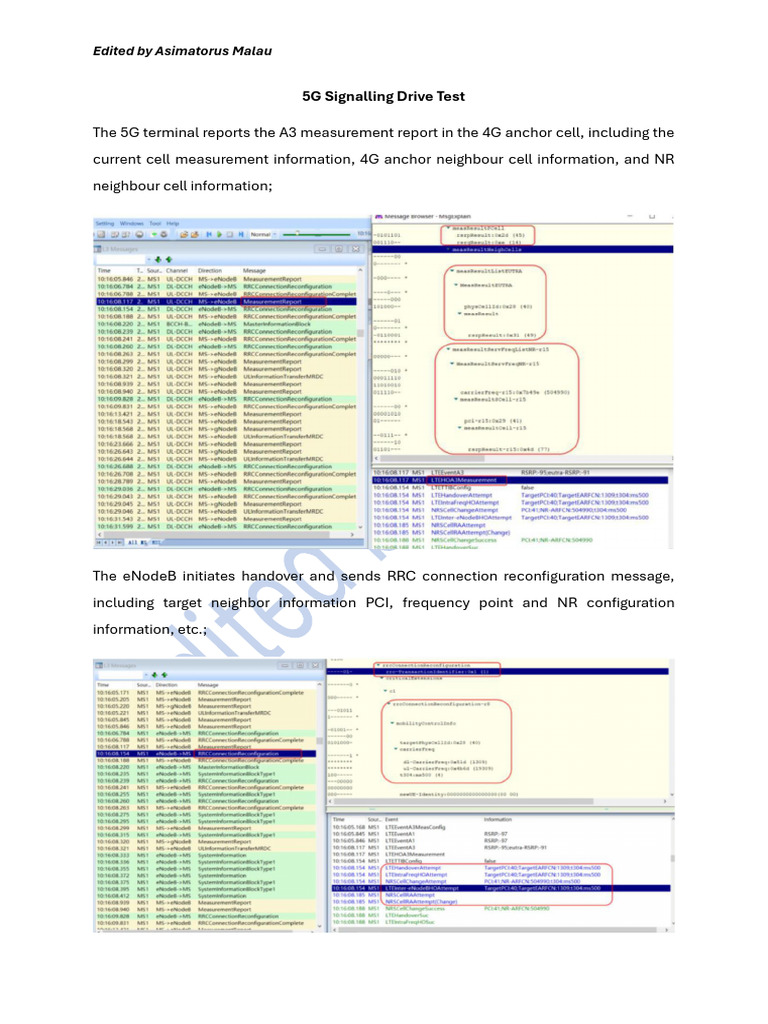 5G NSA Signaling Drive Test | PDF