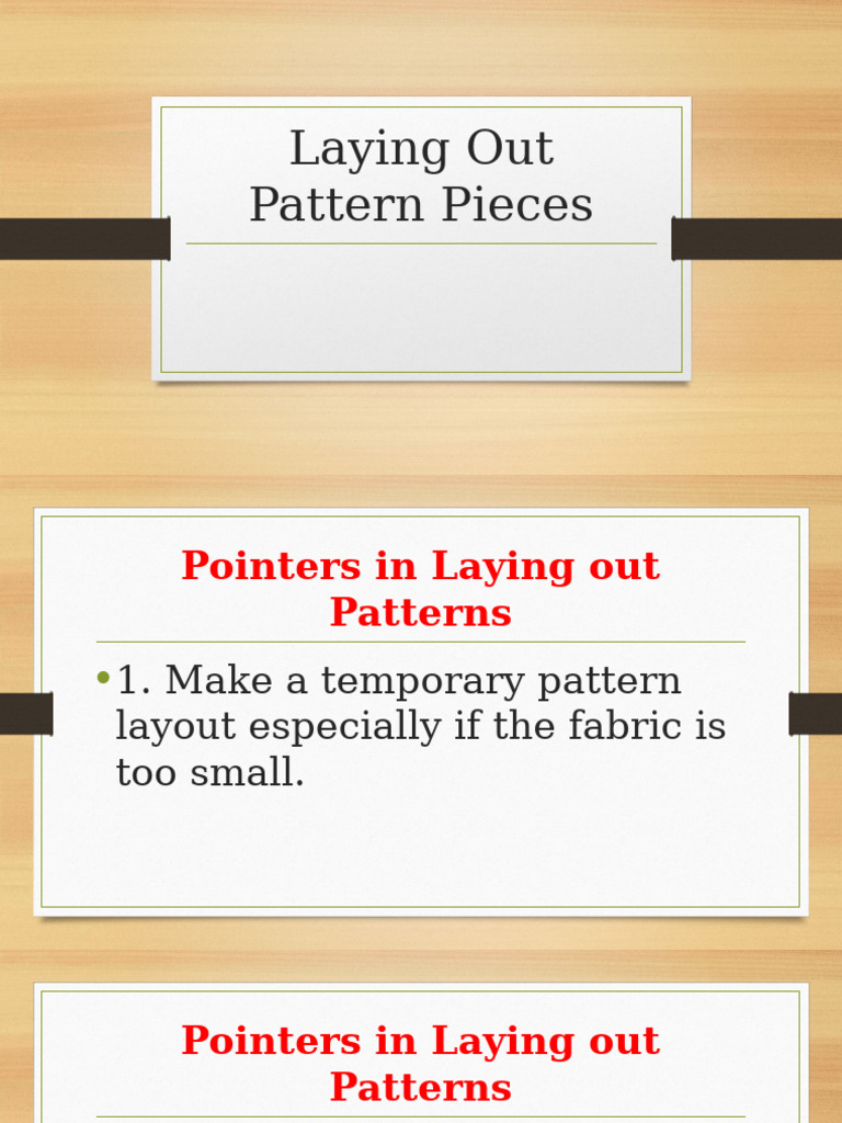 LESSON 1.11 Laying Out Pattern Pieces | PDF