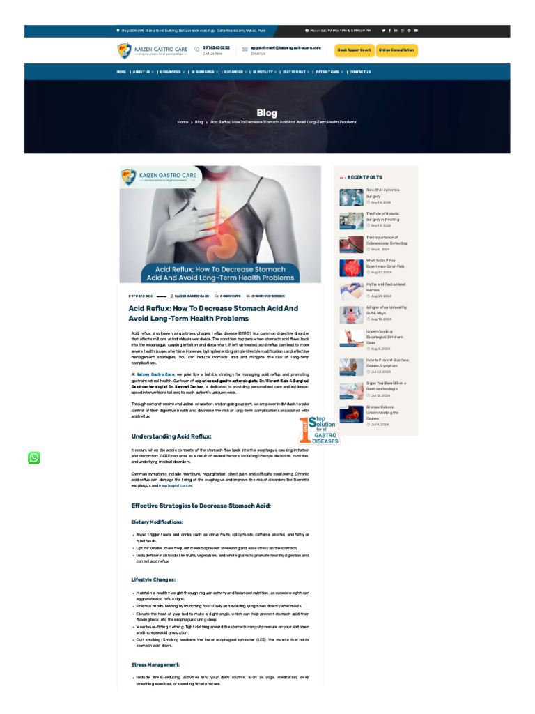 Acid Reflux: How To Decrease Stomach Acid and Avoid Long-Term Health Problems | PDF ...