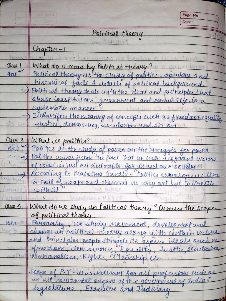 Class 11 Political Theory All Chapter Imp Qna | PDF