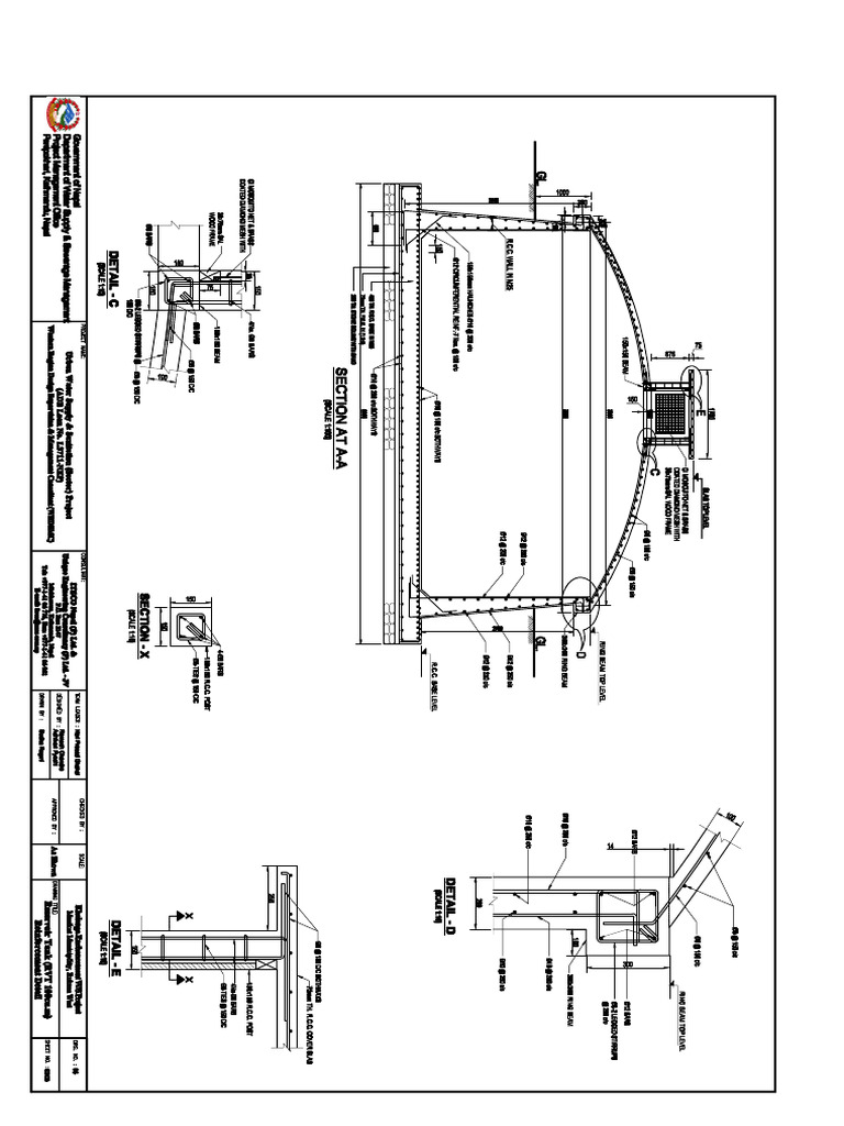 06-100 Cum. RVT & Collection Chamber-03-Rebar Detail Section | PDF