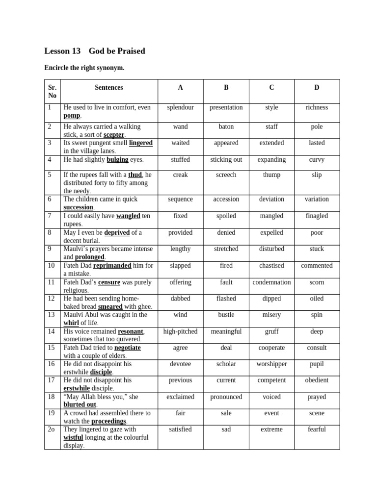 Lesson 13 God Be Praised | PDF