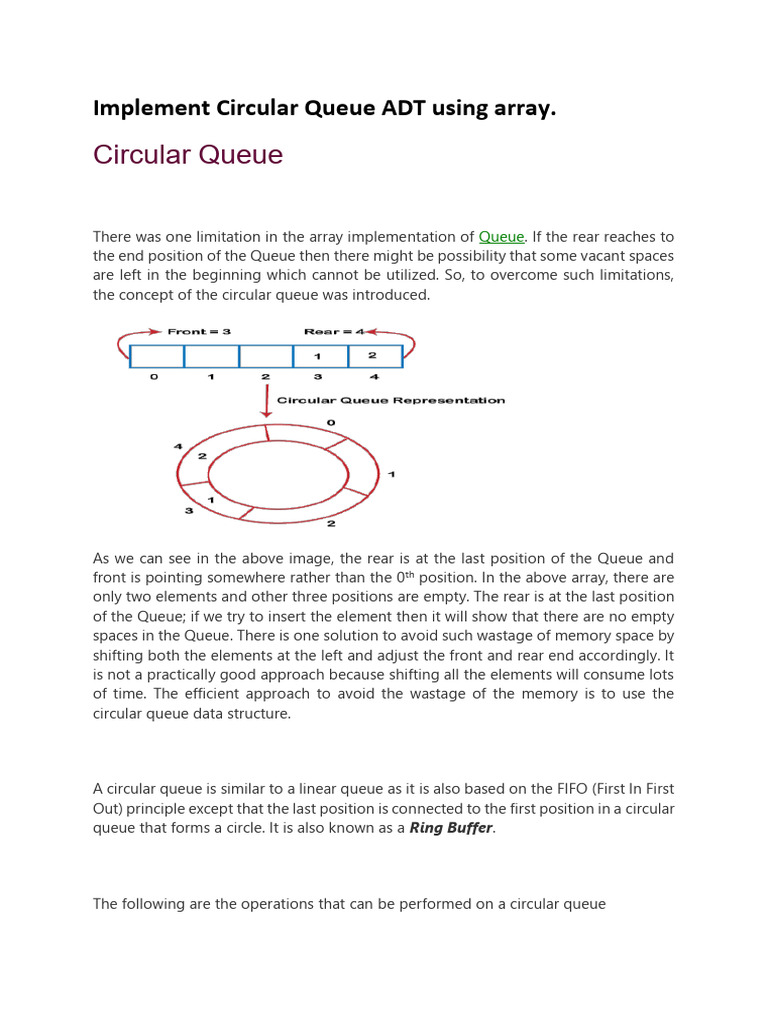 Circular Queue | PDF