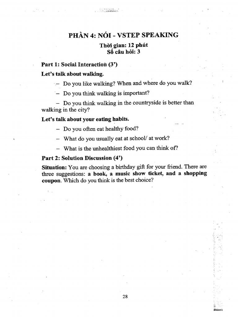Speaking Test 1 | PDF