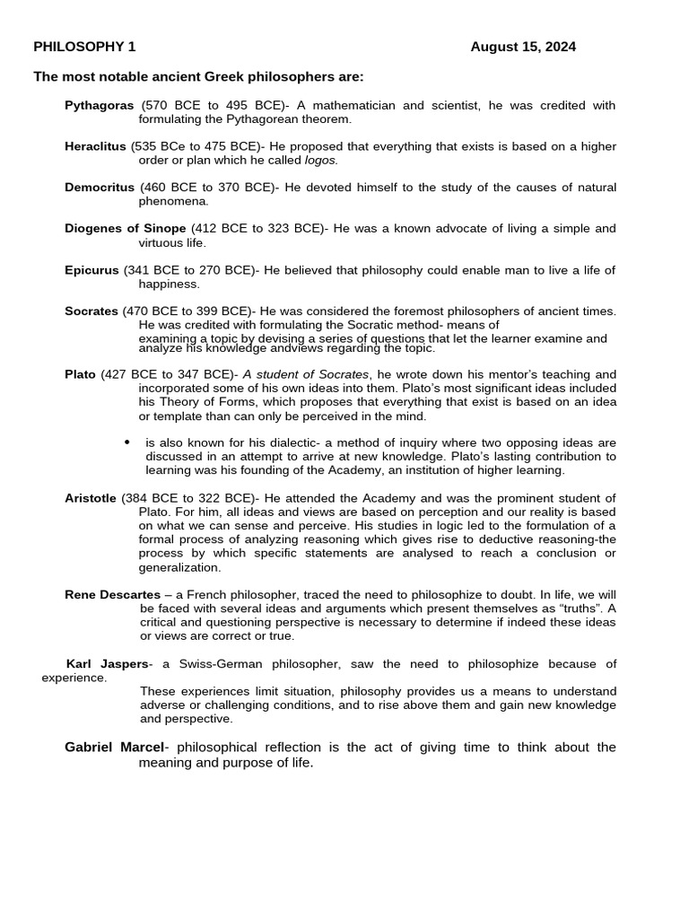 Philo-1_Philosophers_081524 | PDF