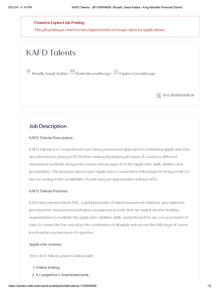 KAFD Talents | PDF