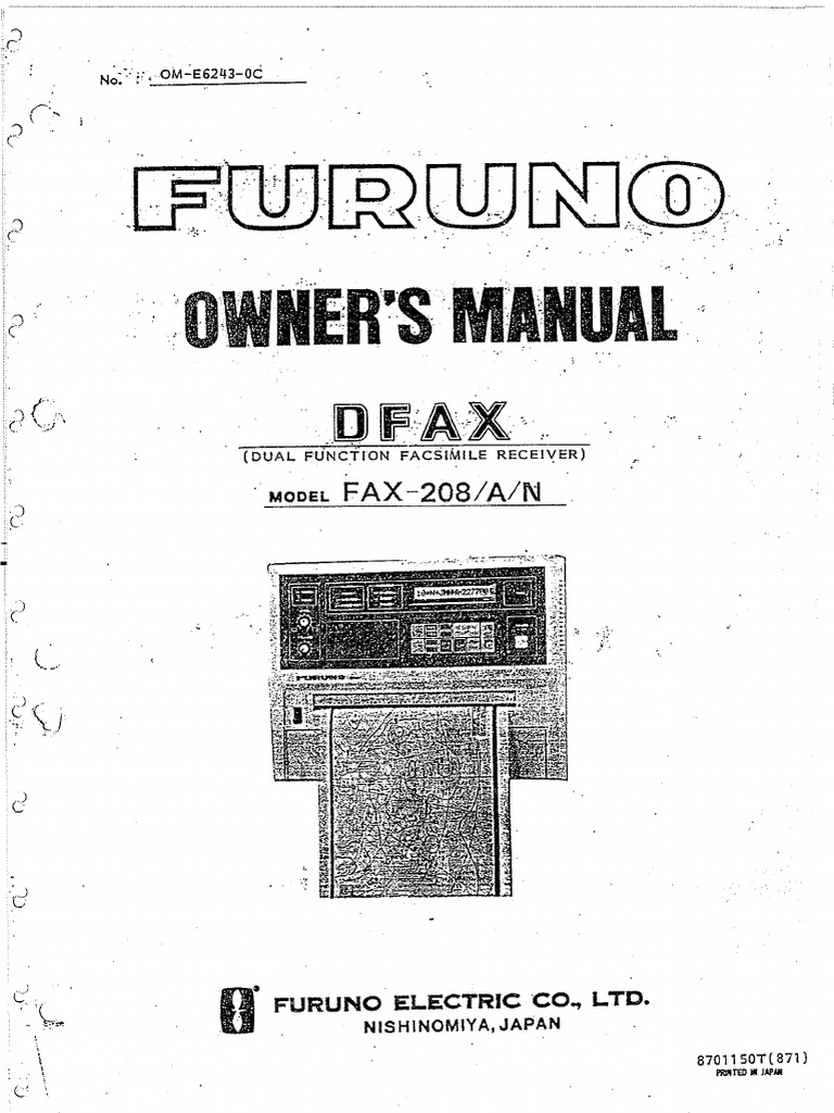 Dfax Model FAX-208-A-N Owner's Manual | PDF