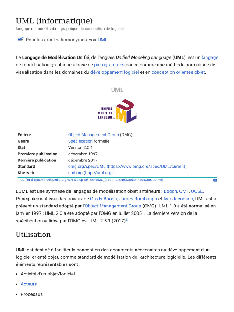 UML (Informatique) - Wikipédia | PDF