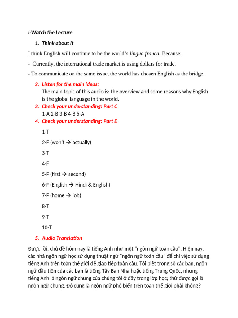 Unit2-W2 Homework Listening | PDF