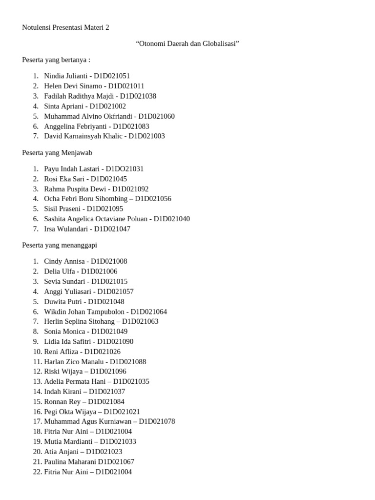 Notulensi Presentasi Materi 2 | PDF