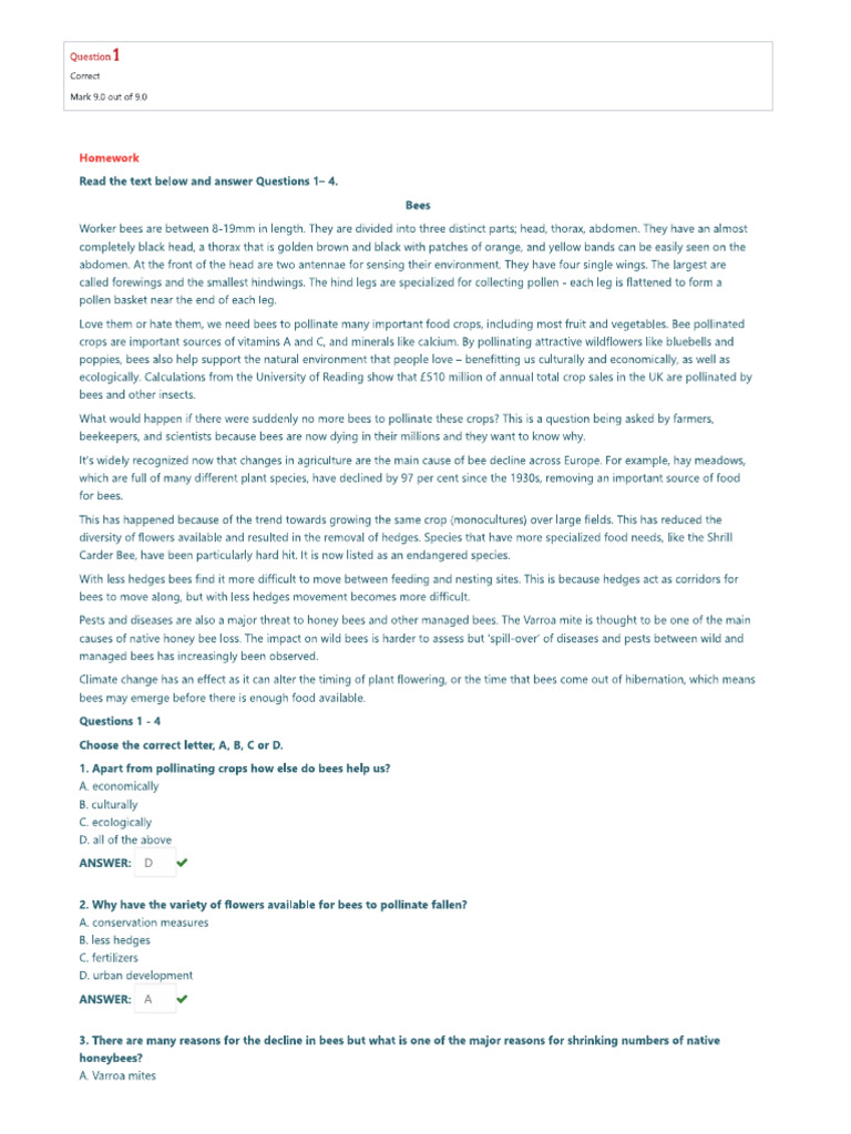 U7.Reading Practice - Multiple Choice 1 | PDF