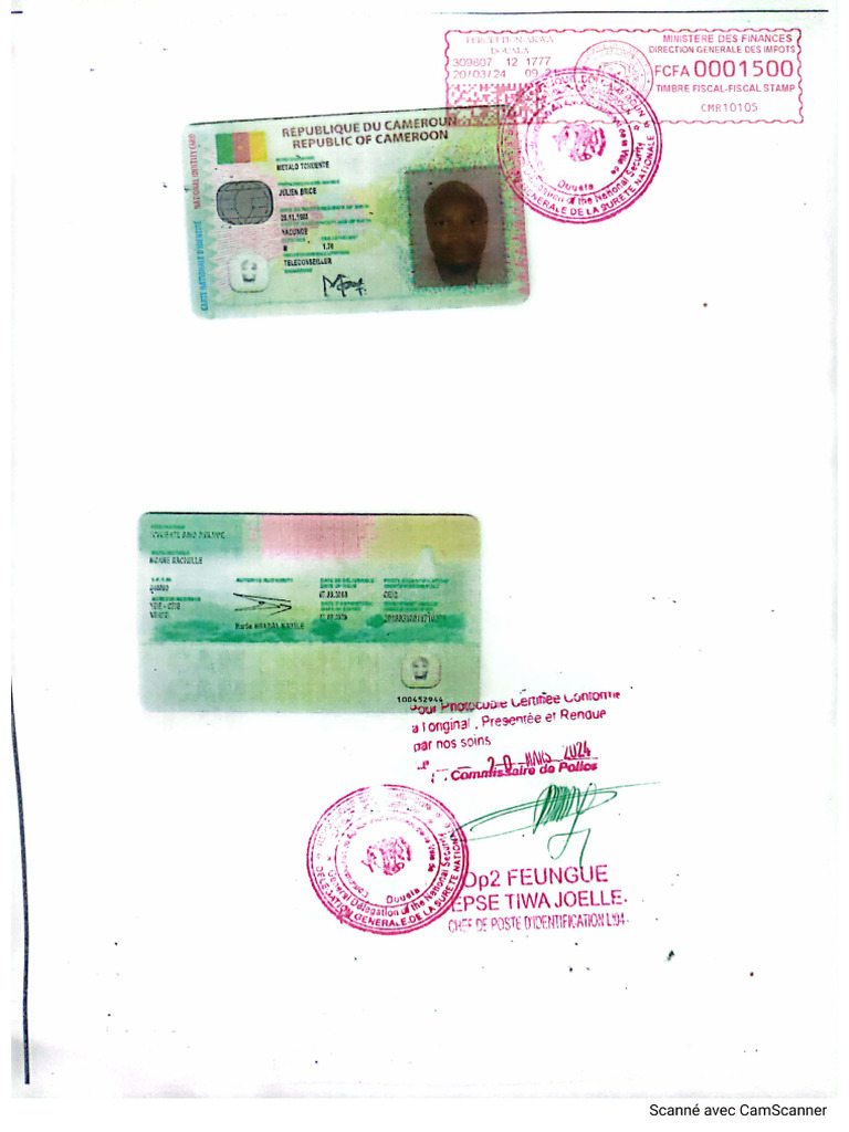 Copie Certifiée CNI - METALO | PDF